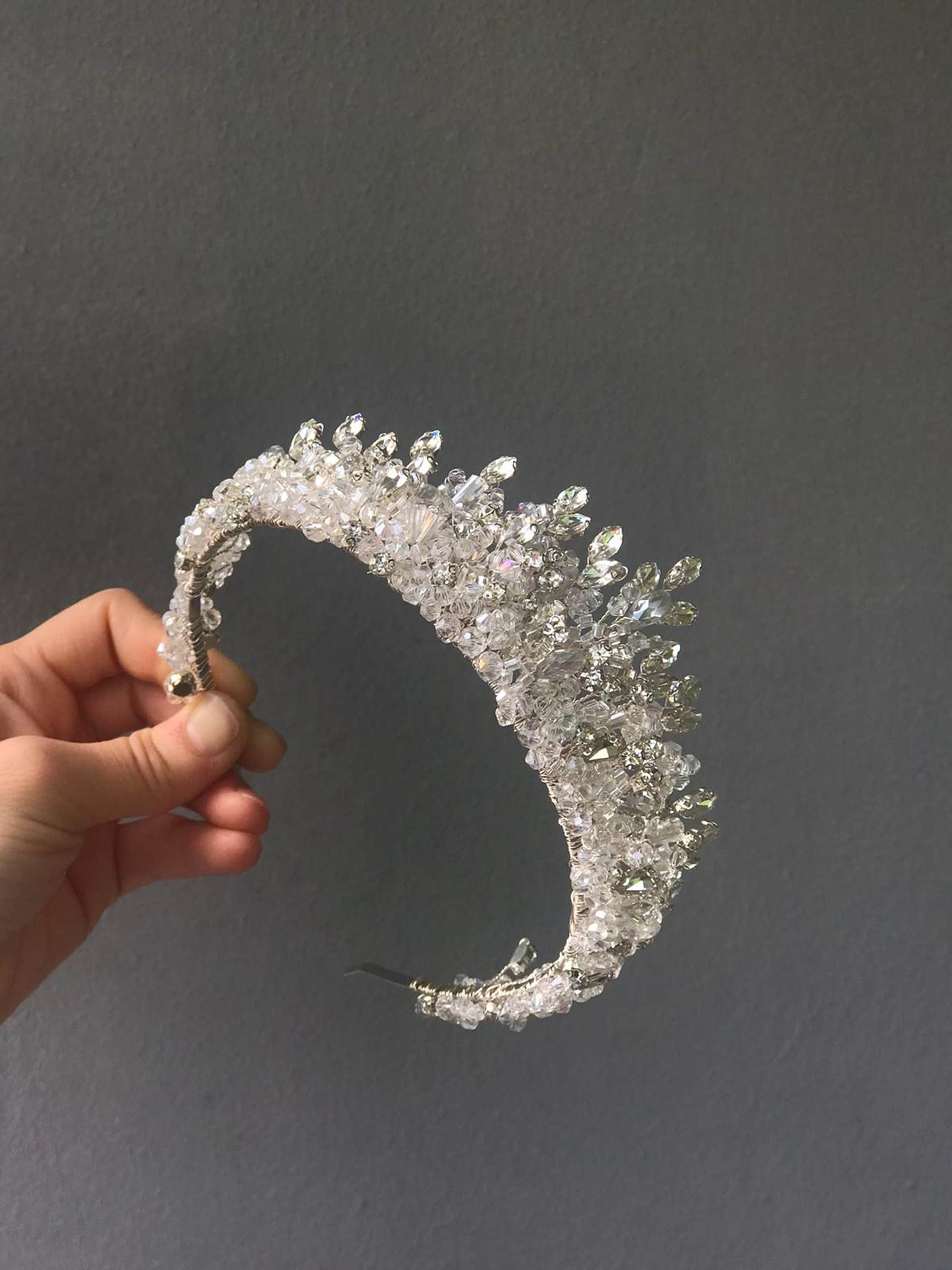 Swarovski Crystal Bridal Tiara Crown, Swarovski Princess Crown, Luxury ...