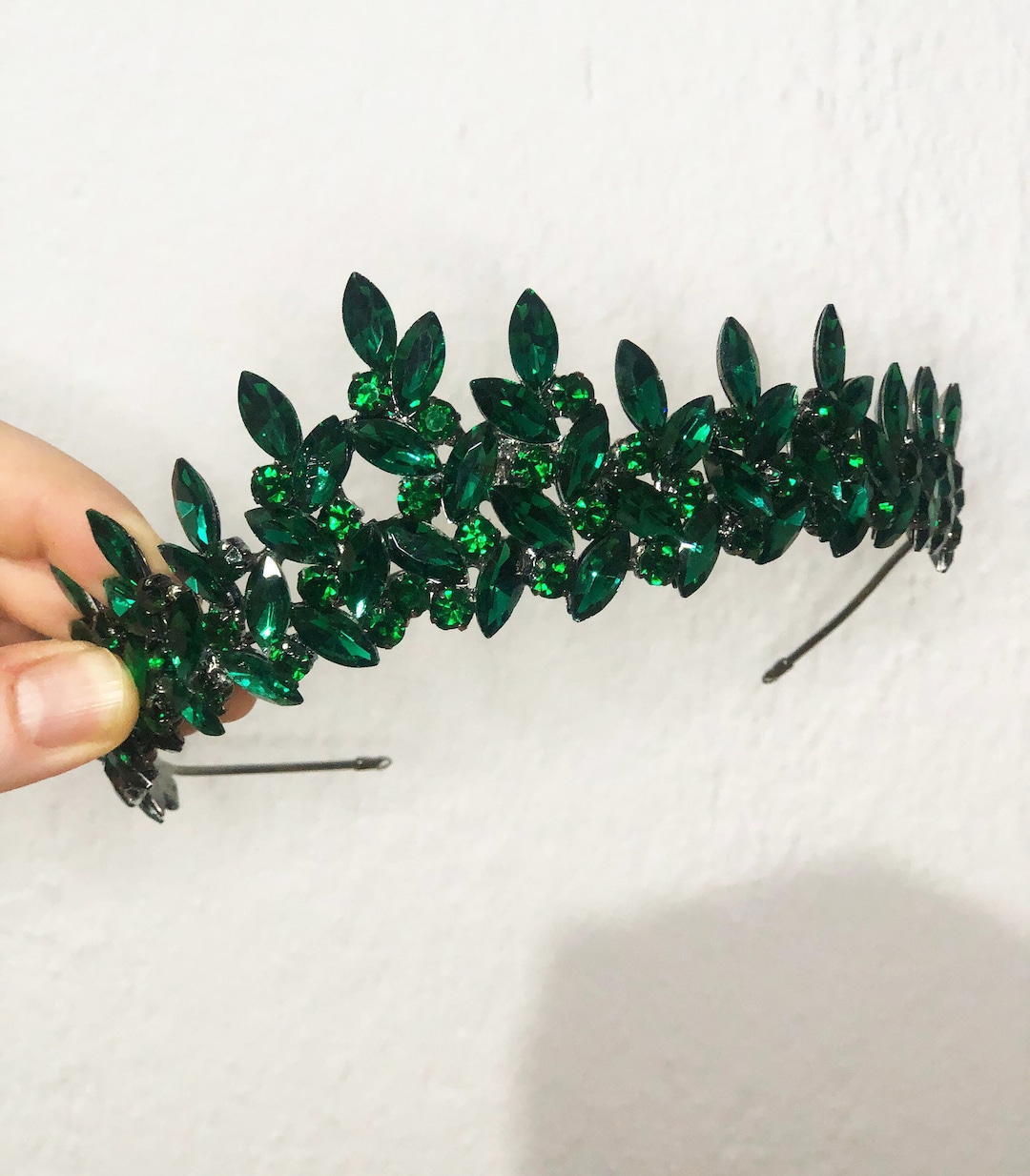 Emerald Green Bridal Crown, Green Wedding Headpiece, Emerald Green ...