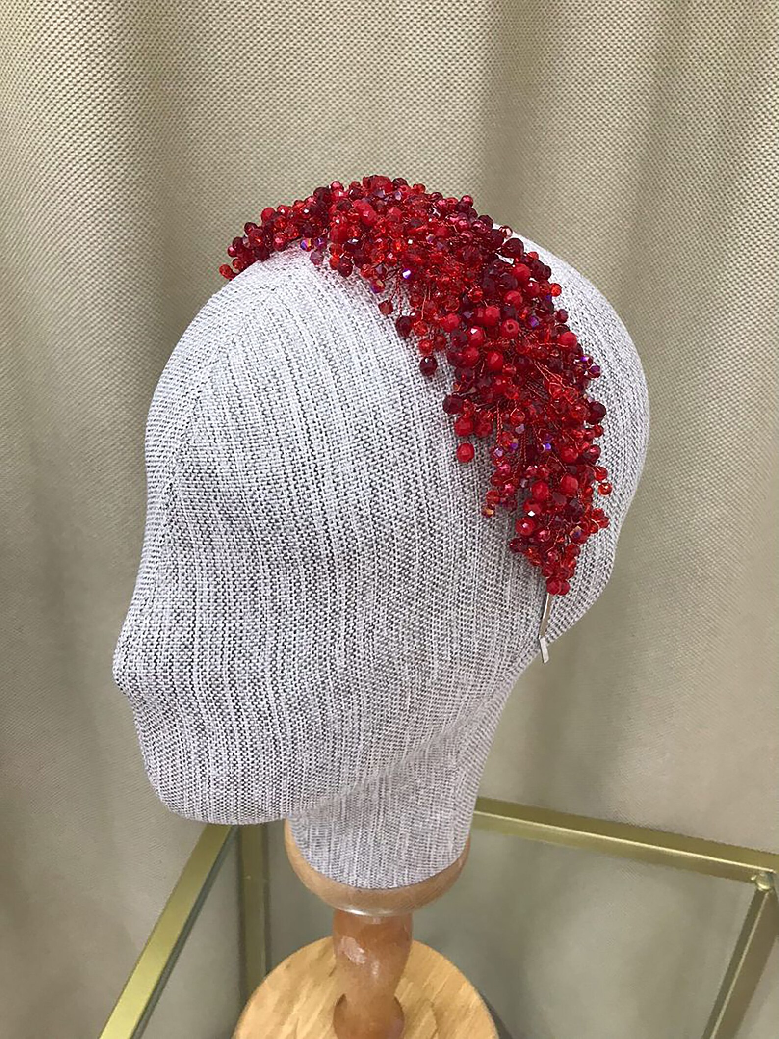 Burgundy Red Crystal Bridal Tiara Crown, Red Wedding Headpiece ...