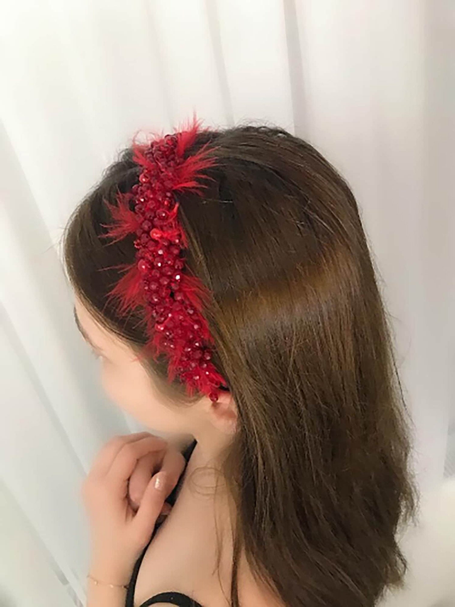 Red Bridal Headband, Red Crystal Tiara Perfect for Weddings, Parties ...