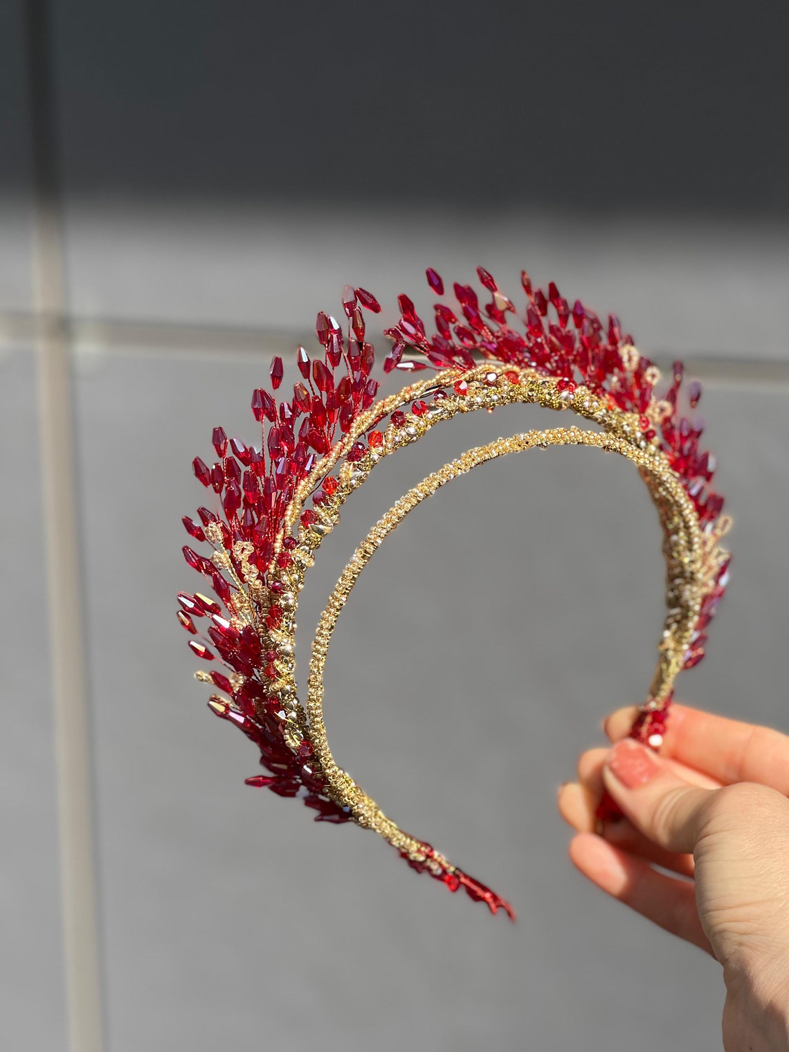Red and Gold Wedding Crown - Stunning Sultan's Crown for Brides and ...