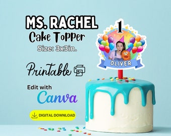 Ms. Rachel Cake Topper, Songs for Littles, Ms Rachel Birthday Decor ...