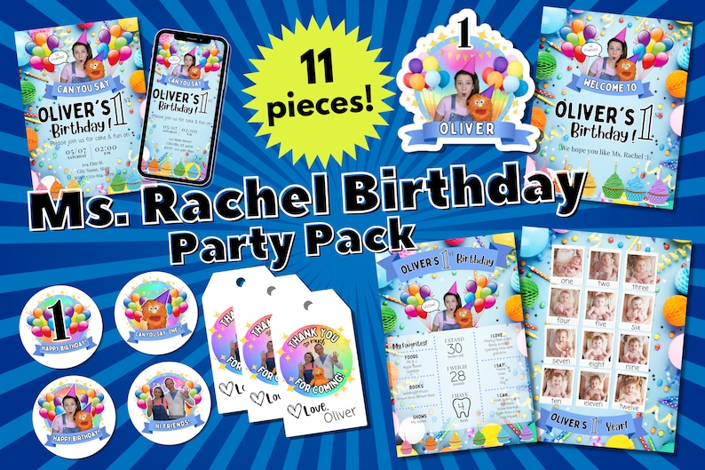 Celebrate With Ms. Rachel Birthday Theme Party Pack: Invites - Etsy