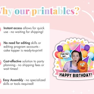 SMASH CAKE Topper - Ms Rachel Pink Theme 6"x6" | No Editing! | Instant ...