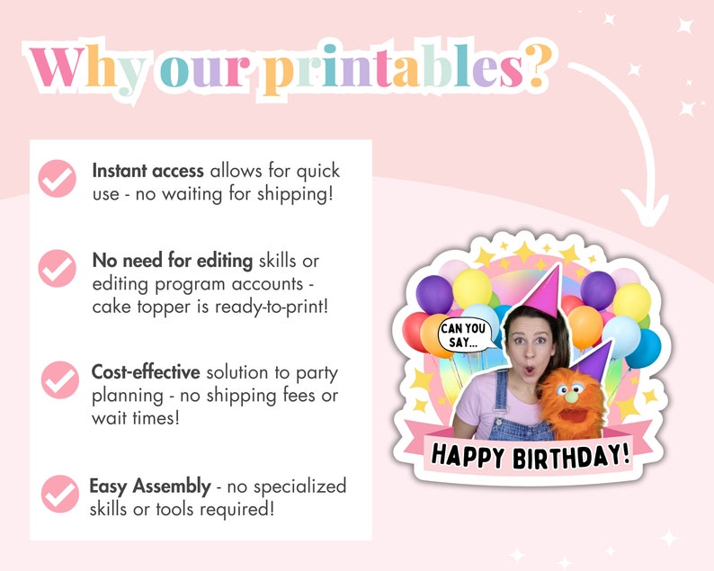 PRINTABLE Ms Rachel CAKE TOPPER 7x7 | No Editing | Fast & Easy ...