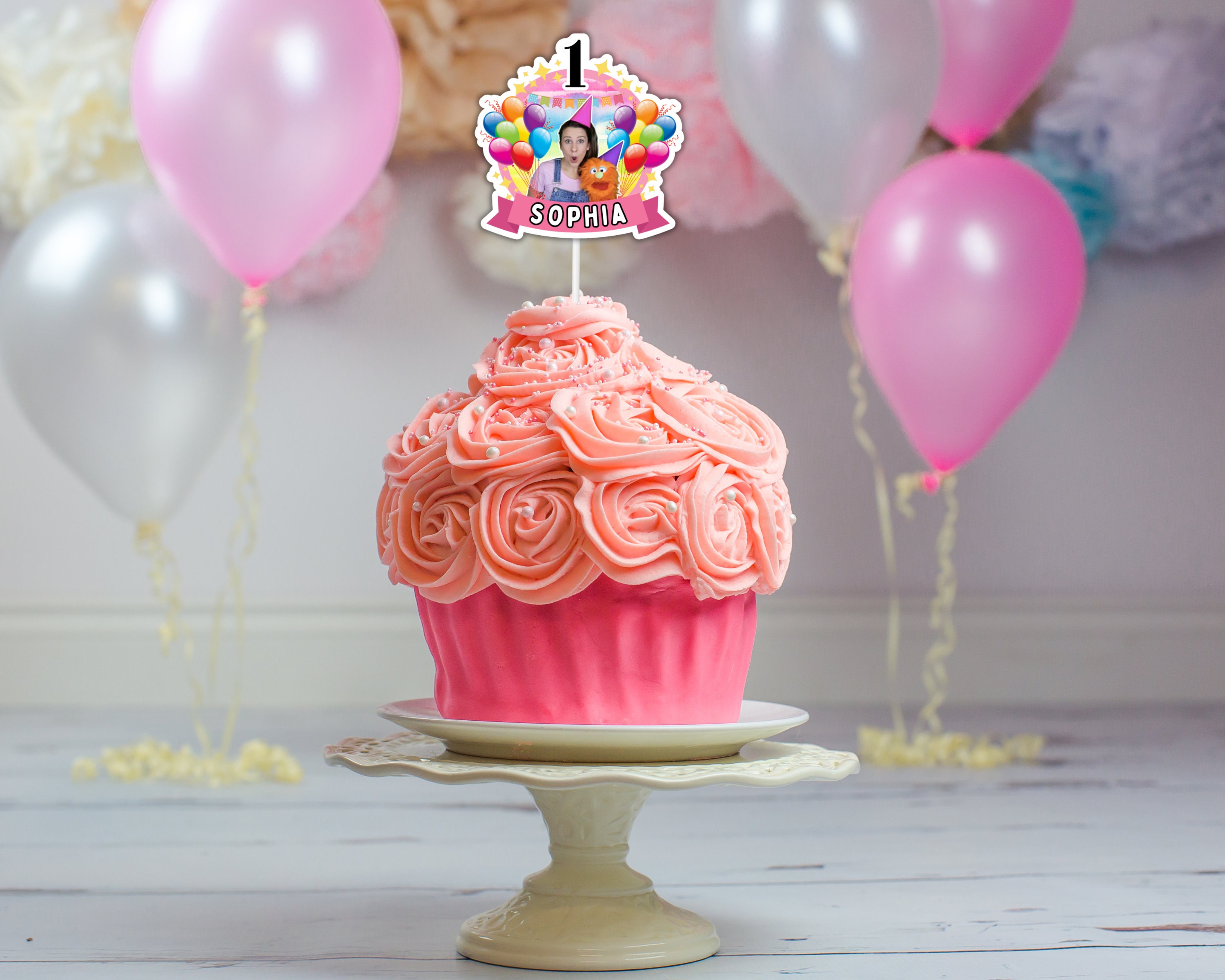 Pink Ms. Rachel Birthday Cake Topper Template | Editable Digital Design ...