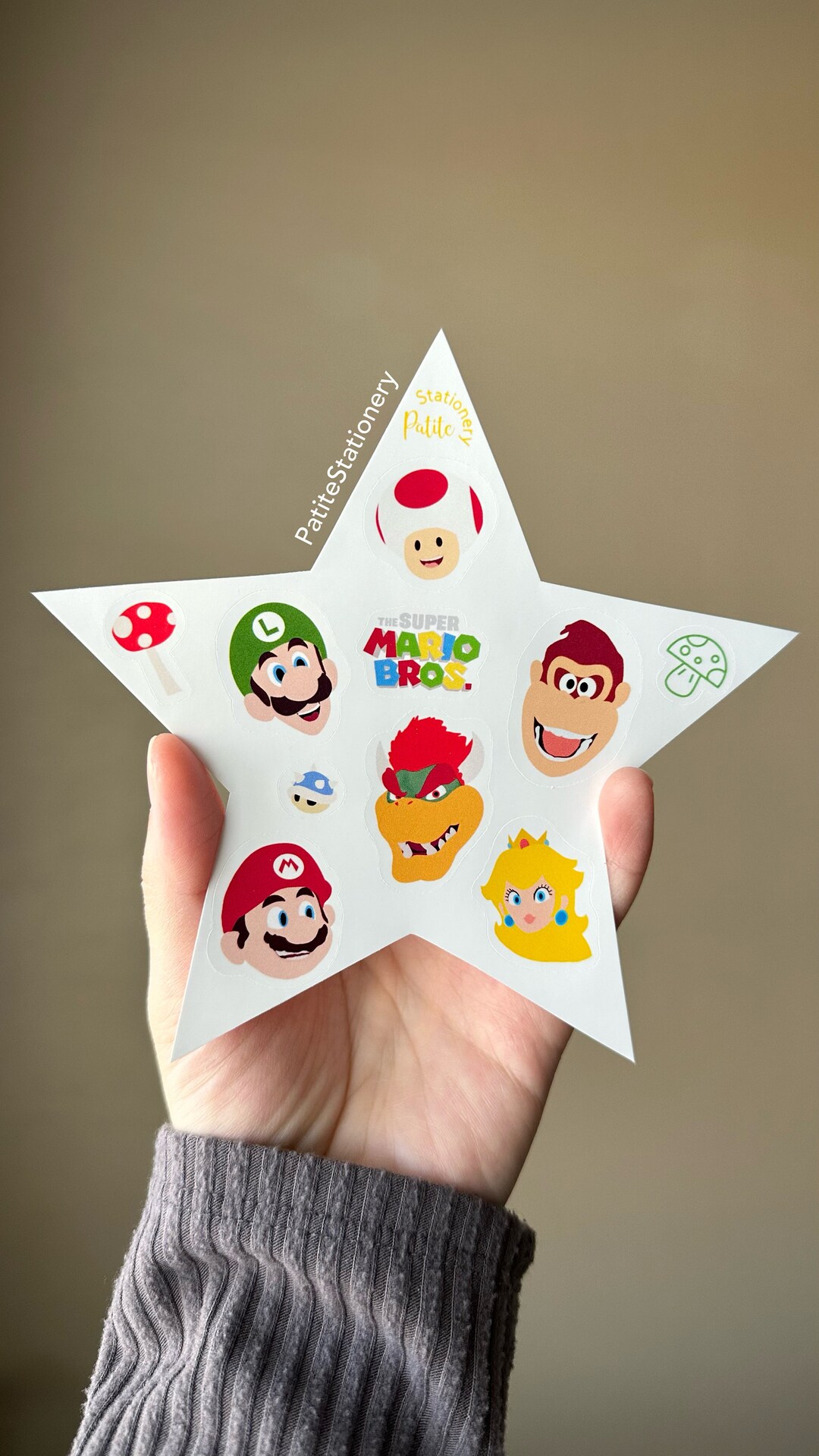 The Super Mario Brothers Star Sticker Sheet - Etsy