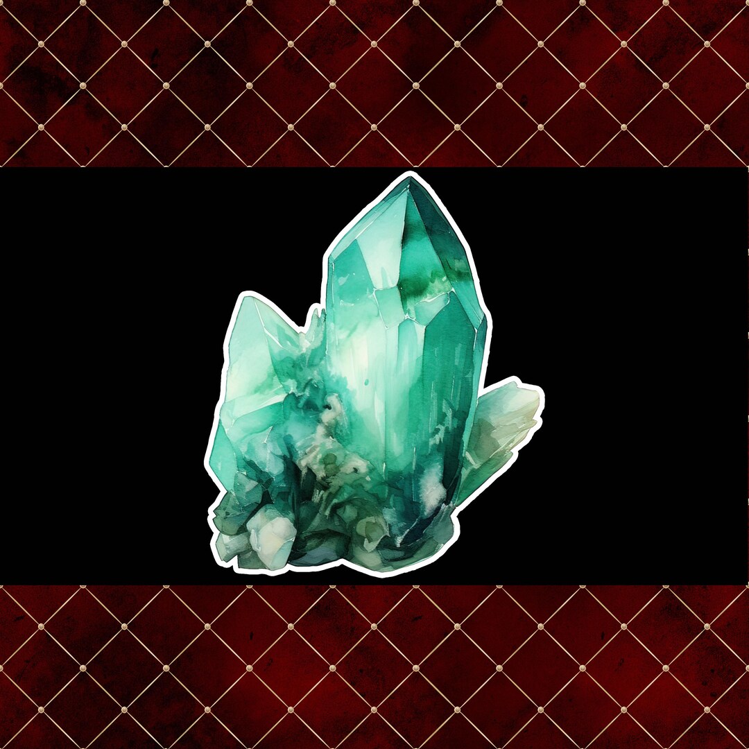 Watercolor Jade Crystal Sticker: UV Protected, Waterproof Decal - Etsy