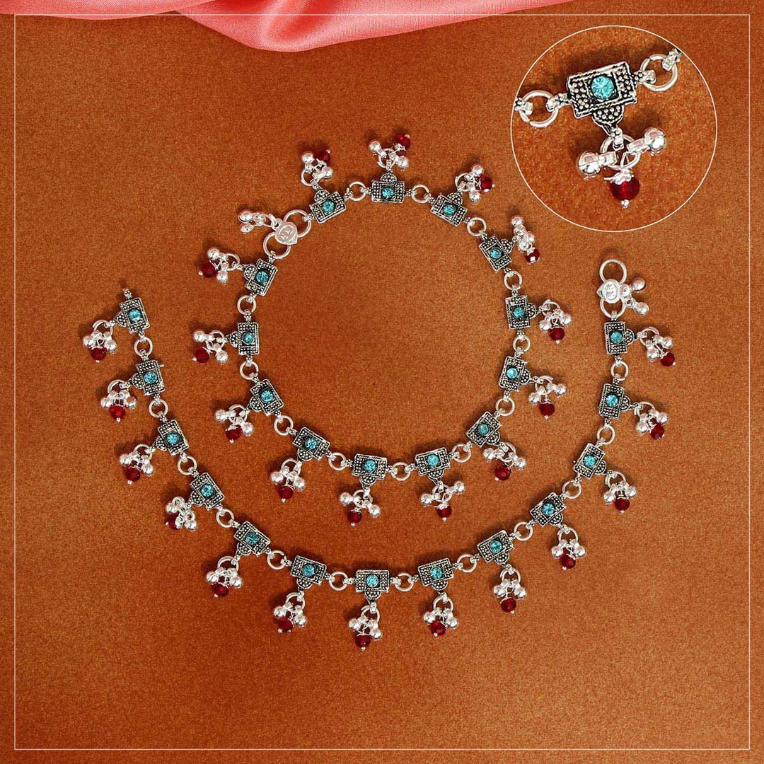 Sky Blue Color Rhinestone Anklets - Etsy
