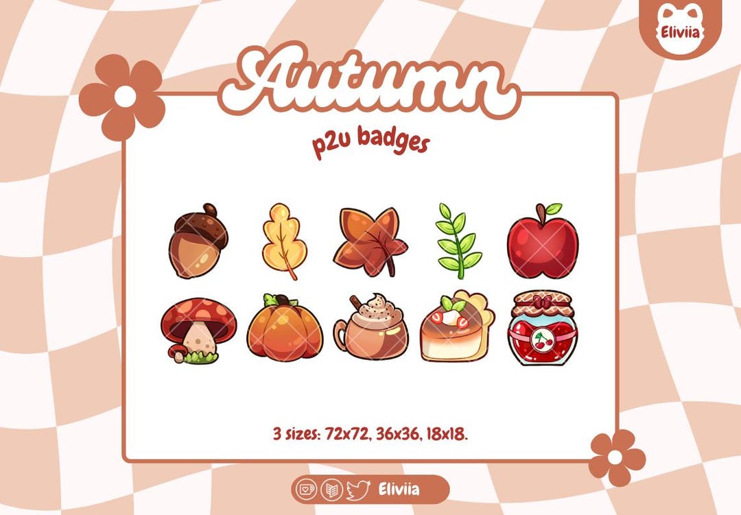 10 Cozy Autumn | Twitch Sub | Bit Badges | Discord | - Etsy