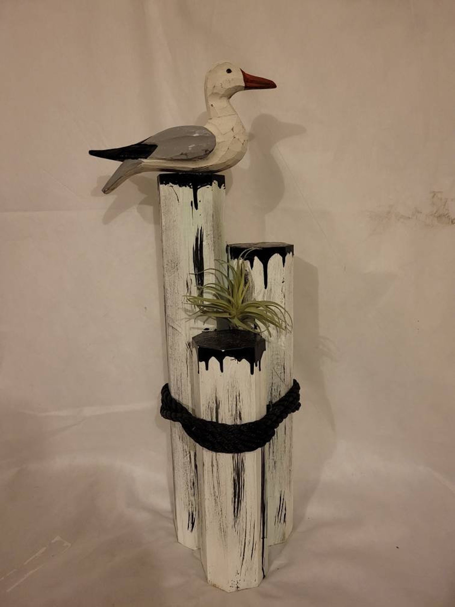 Pilings With Rope and Seagull Classy Nautical Indoor and Outdoor Decor ...
