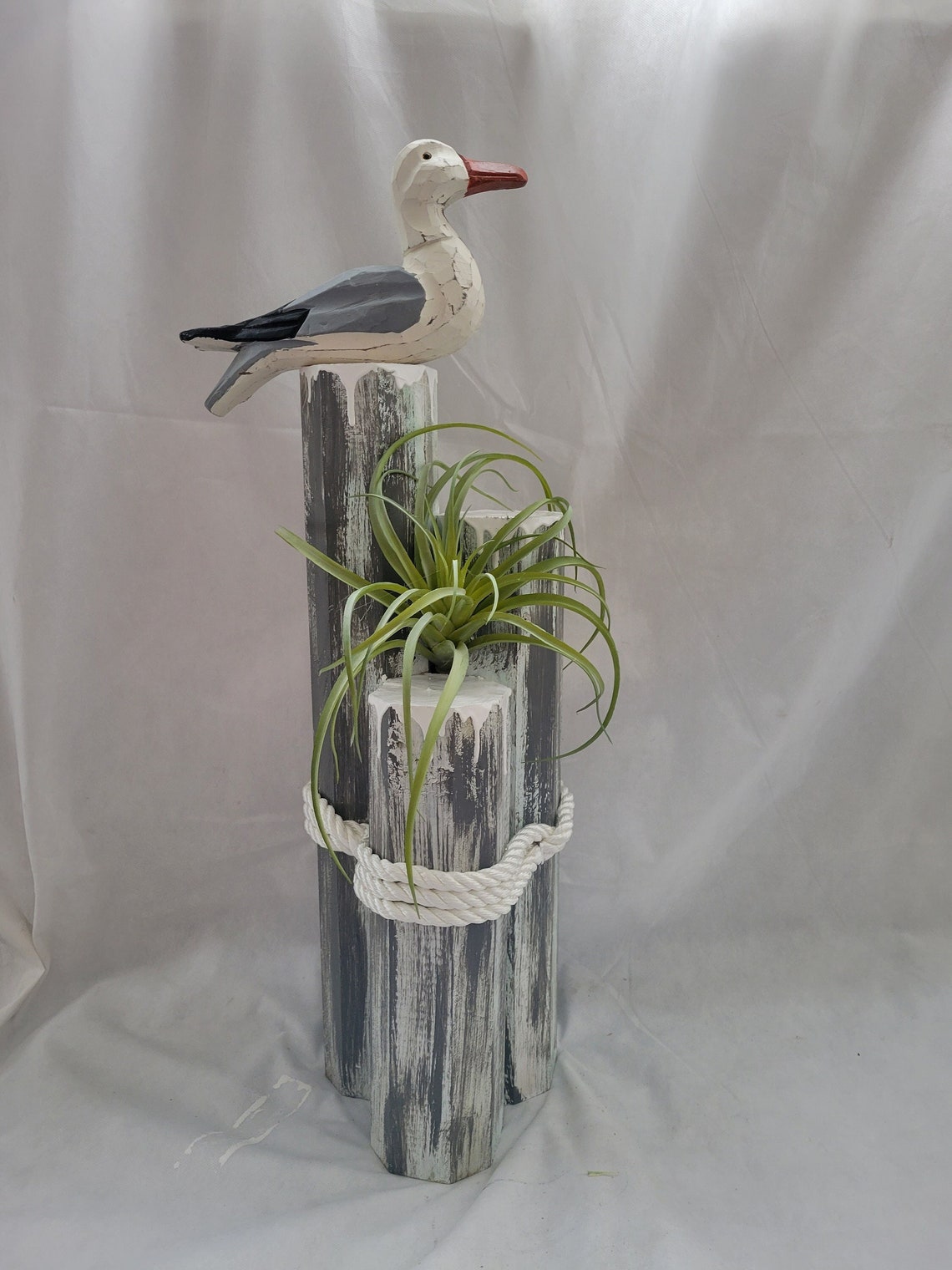 Pilings With Rope and Seagull Classy Nautical Indoor and - Etsy