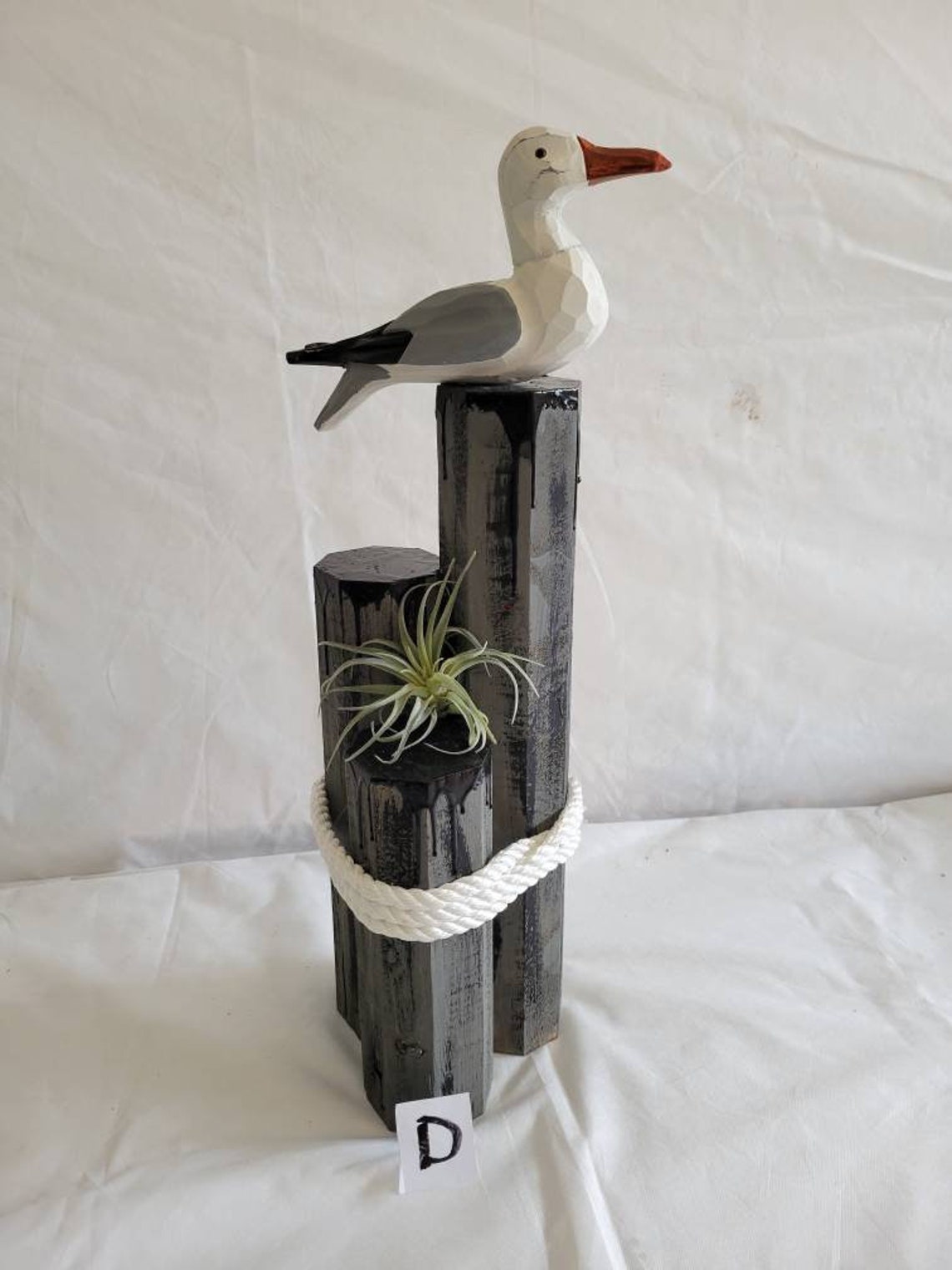 Pilings With Rope and Seagull Classy Nautical Indoor and - Etsy