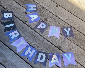 Galaxy Birthday Banner | Etsy