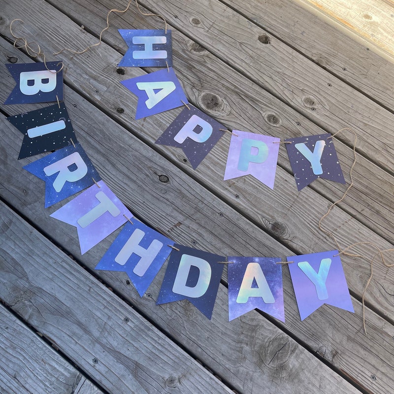 Space Themed Birthday Banner - Etsy