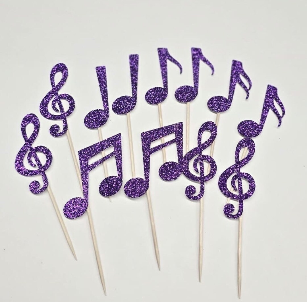 Music Cupcake Toppers, Musical Cupcake Toppers, Music Notes Cupcake ...