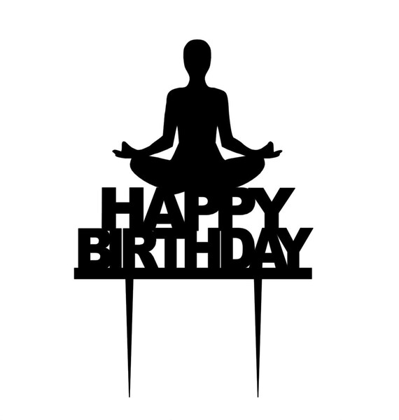 Yoga Cake Topper Yoga Birthday Cake Topper Yoga Topper Yogi - Etsy