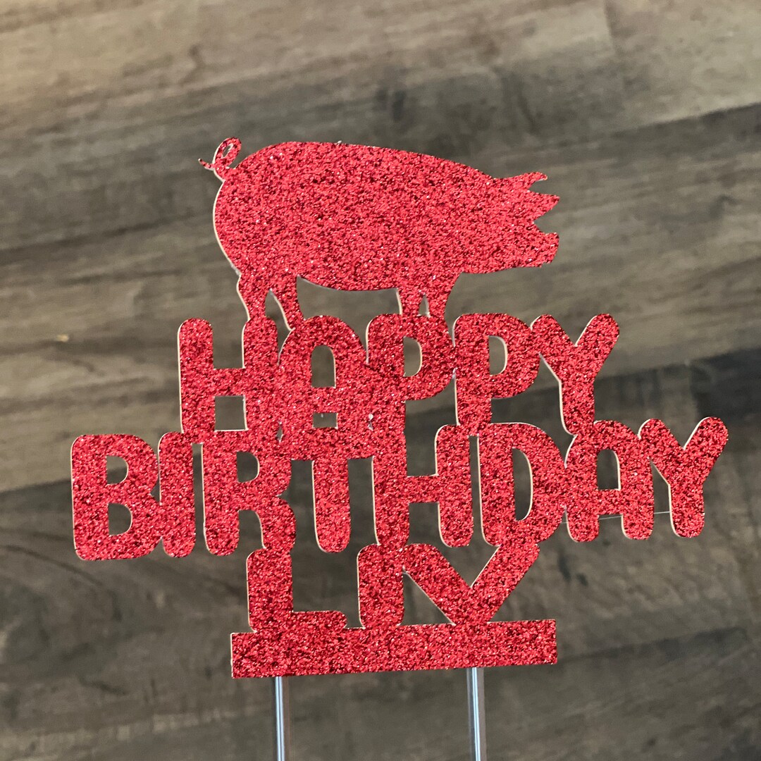 Pig Cake Topper, Pig Topper, Pig Birthday Cake Topper, Piggy Cake ...