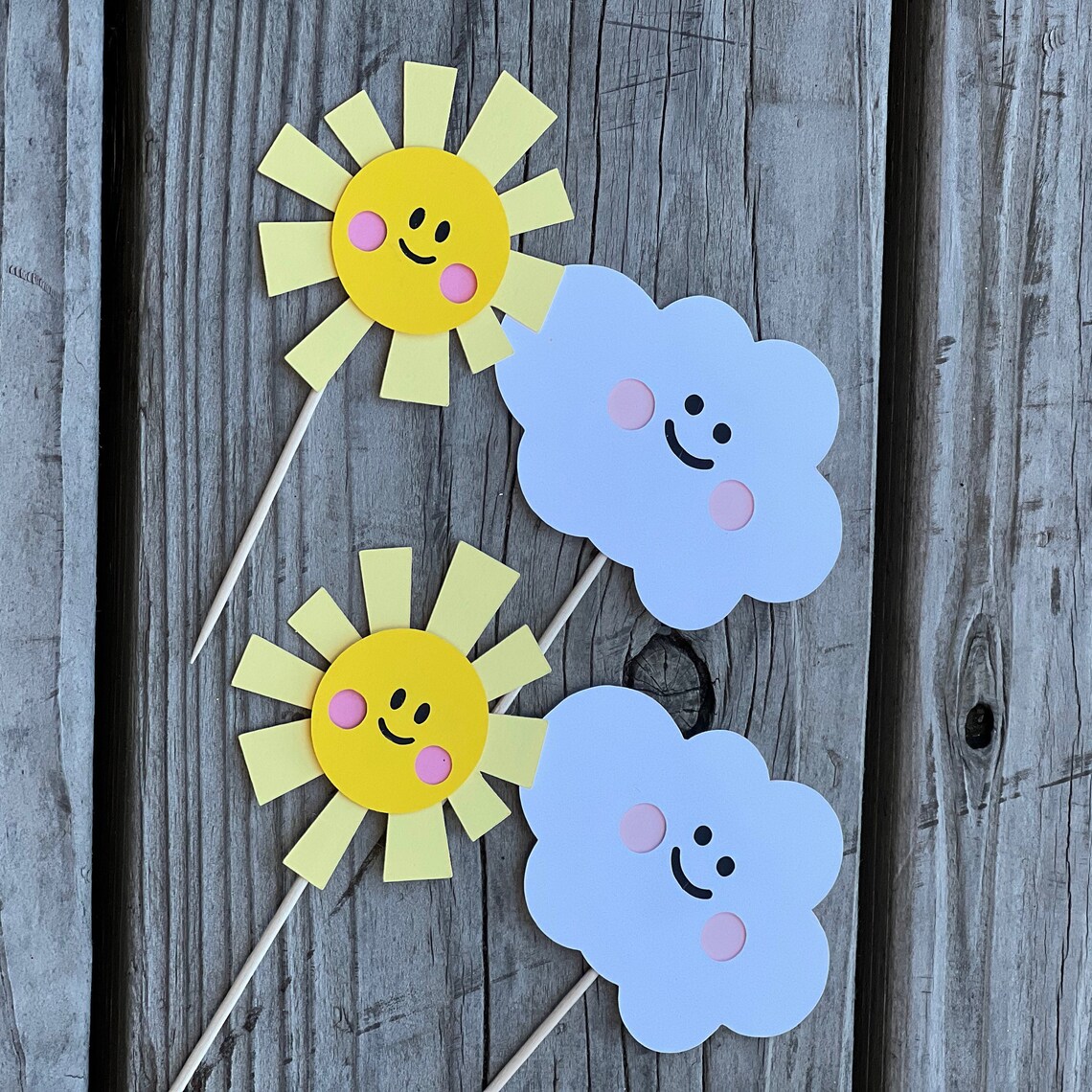 Weather Cupcake Toppers Meteorologist Cupcake Toppers Sun - Etsy