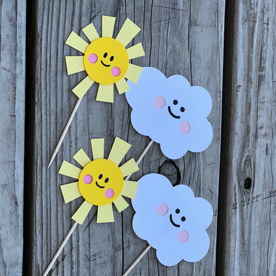 Weather Cupcake Toppers Meteorologist Cupcake Toppers Sun - Etsy