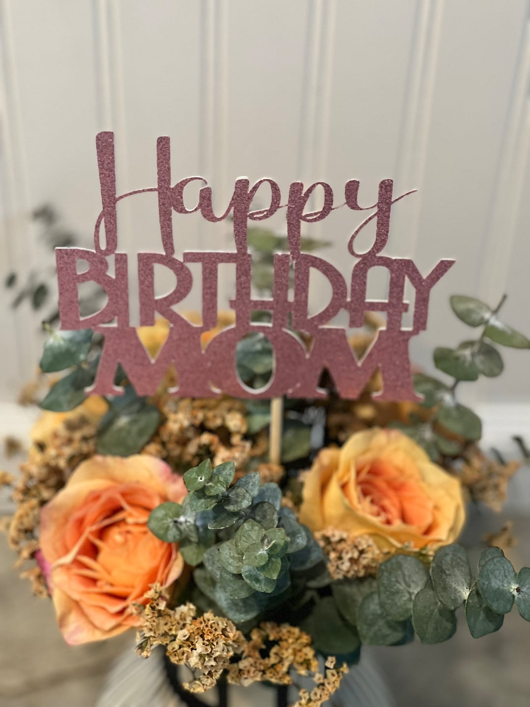 Birthday Centerpiece Topper: Flower Arrangement Decor - Etsy