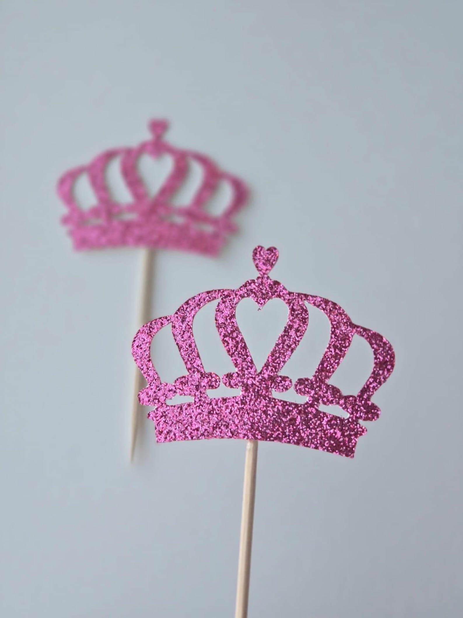 Glitter Crown Cupcake Toppers: Princess Party Decorations - Etsy