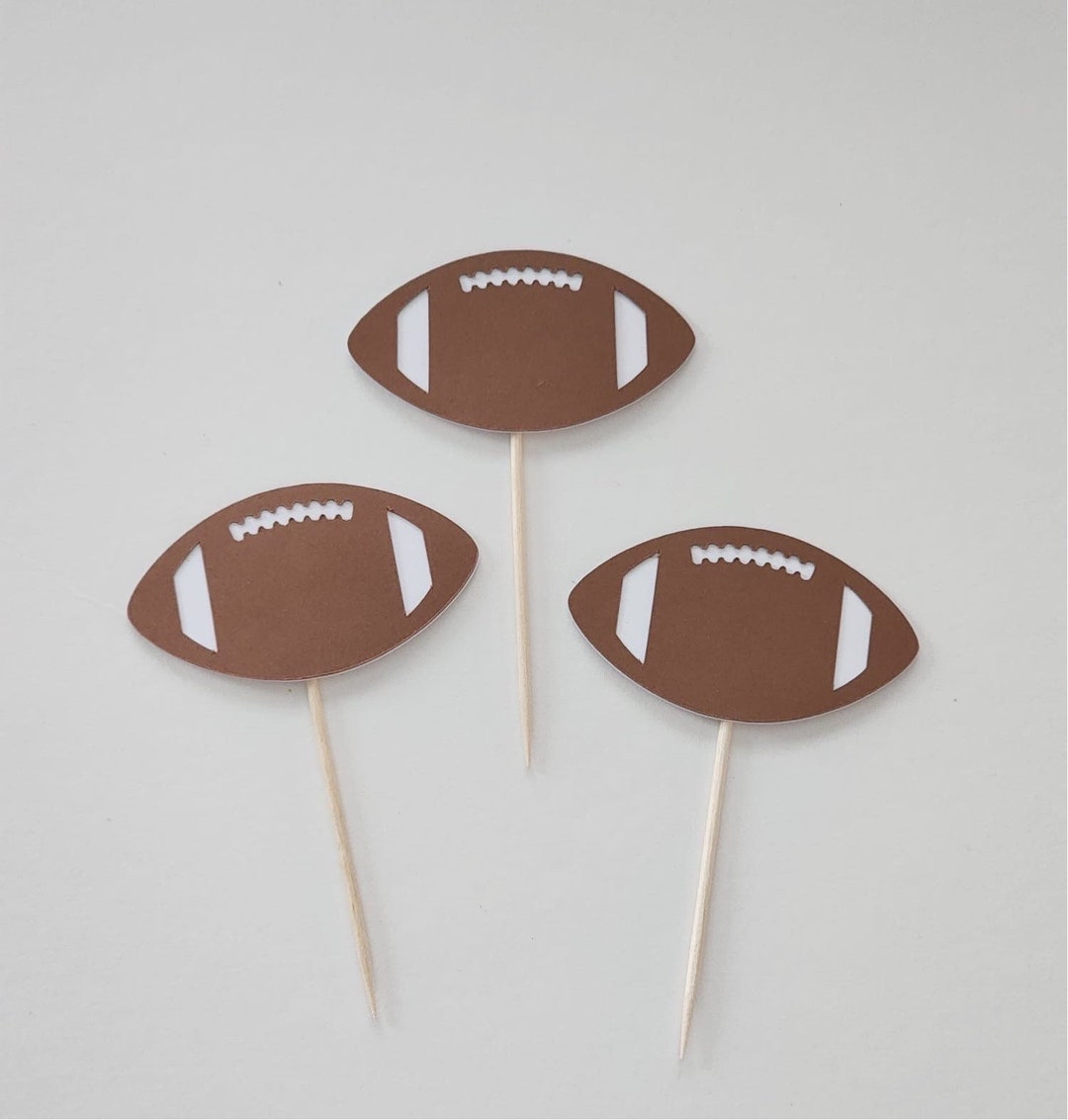 Football Cupcake Toppers, Football Toppers, Football Party Supplies ...
