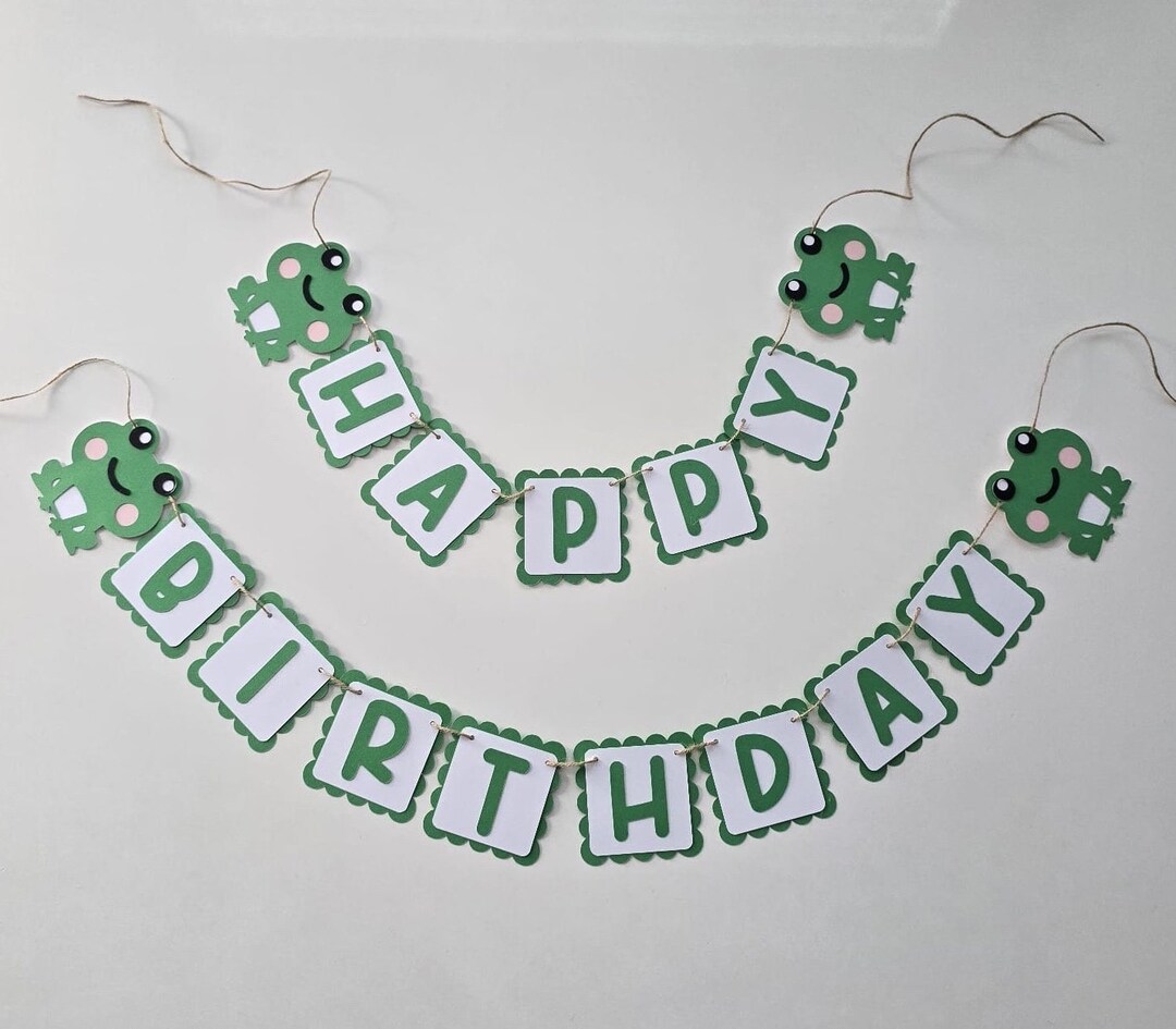Frog Birthday Banner: Pre-hung Party Decoration - Etsy