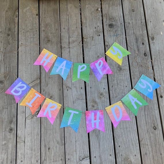 Watercolor Banner Colorful Banner Rainbow Banner Rainbow - Etsy