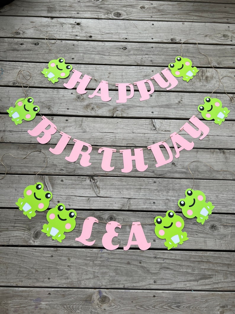 Frog Banner Frog Birthday Banner Froggy Banner First - Etsy