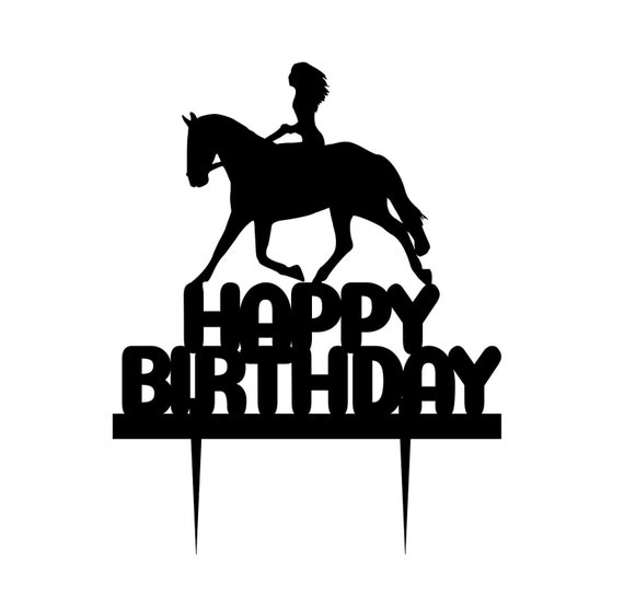 Horse Cake Topper Horse Birthday Topper Woman and Horse Cake | Etsy