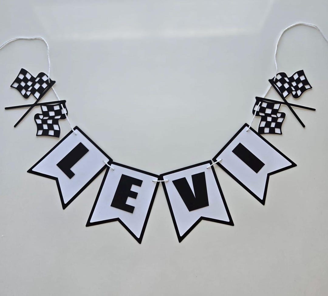 Racing Banner, Race Car Birthday Banner, Two Fast Party Decorations ...