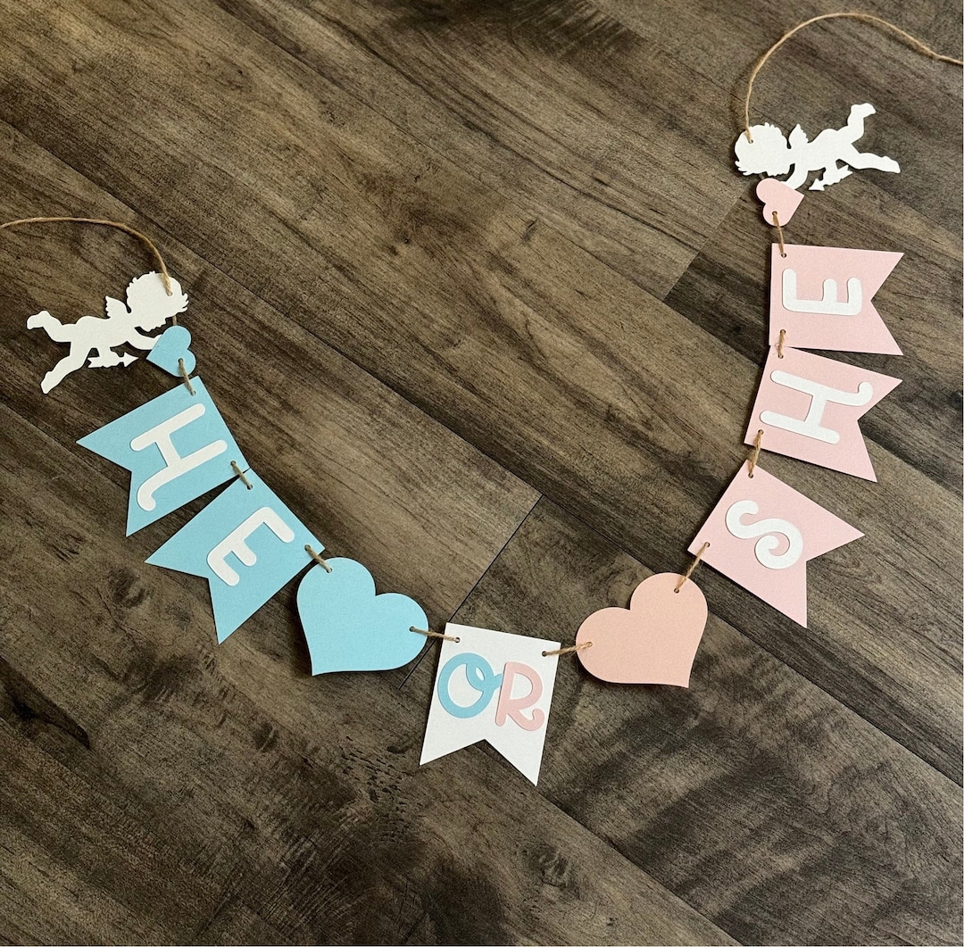 Gender Reveal Banner, Cupid Banner, Cupid Gender Reveal Banner ...
