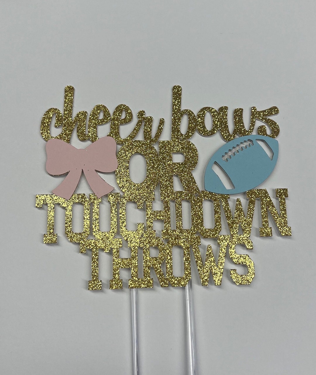 Football Gender Reveal Cake Topper, Cheerleader Gender Reveal Cake ...