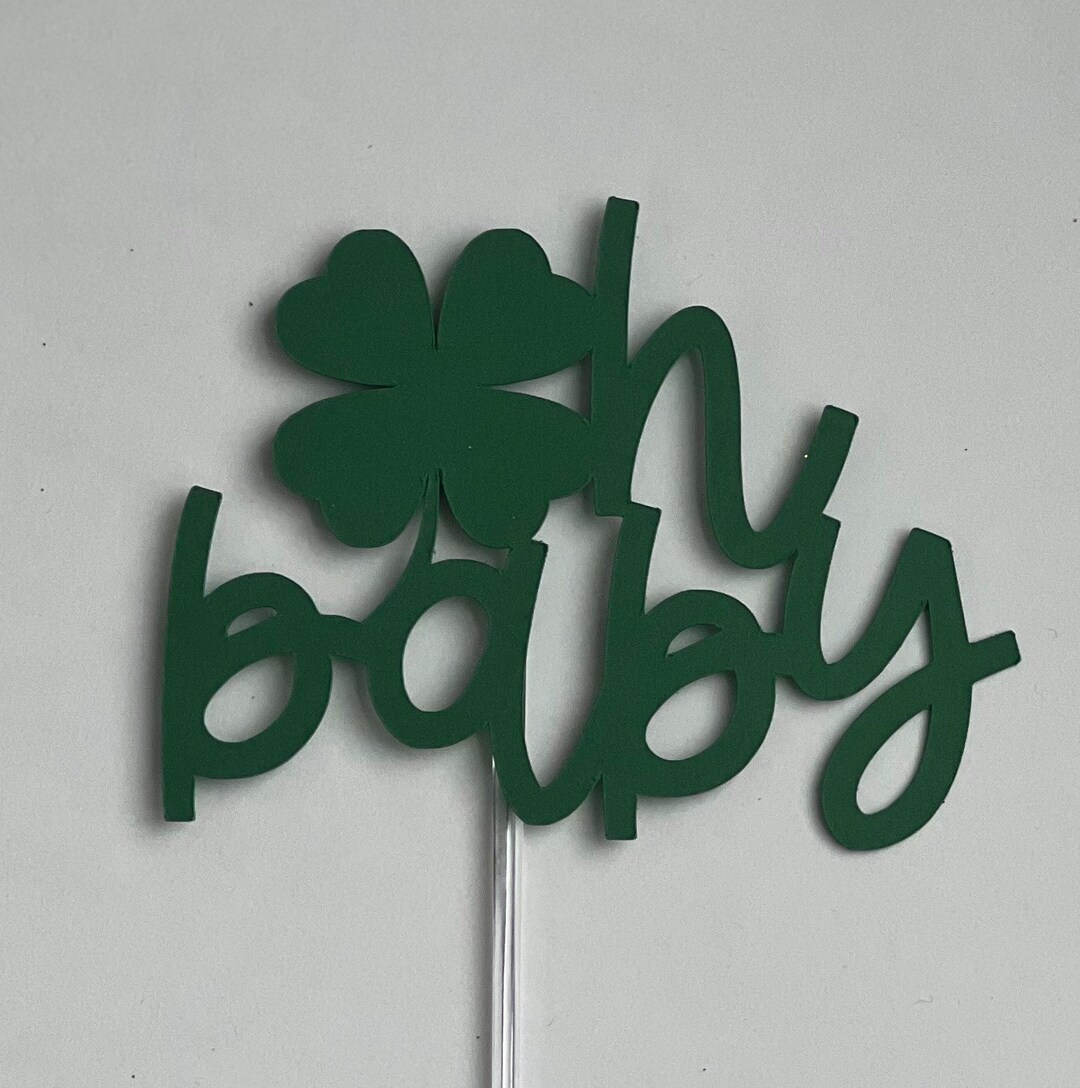 Clover Cake Topper, Shamrock Cake Topper, St Patricks Baby Shower Cake ...