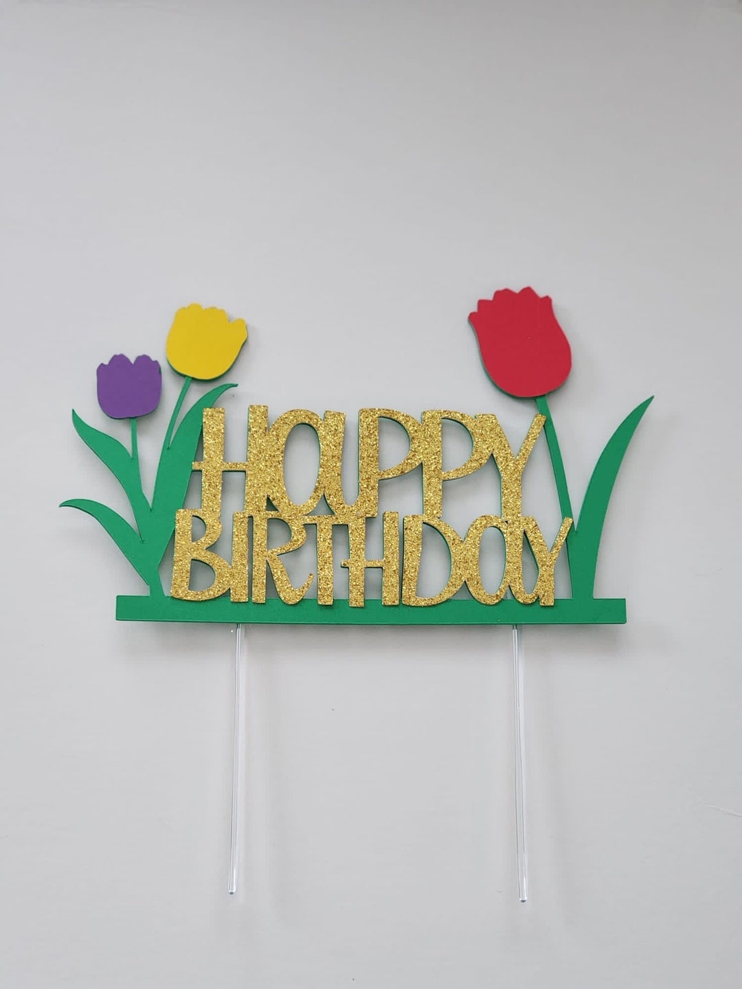 Tulip Birthday Cake Topper: Spring Party Decor - Etsy