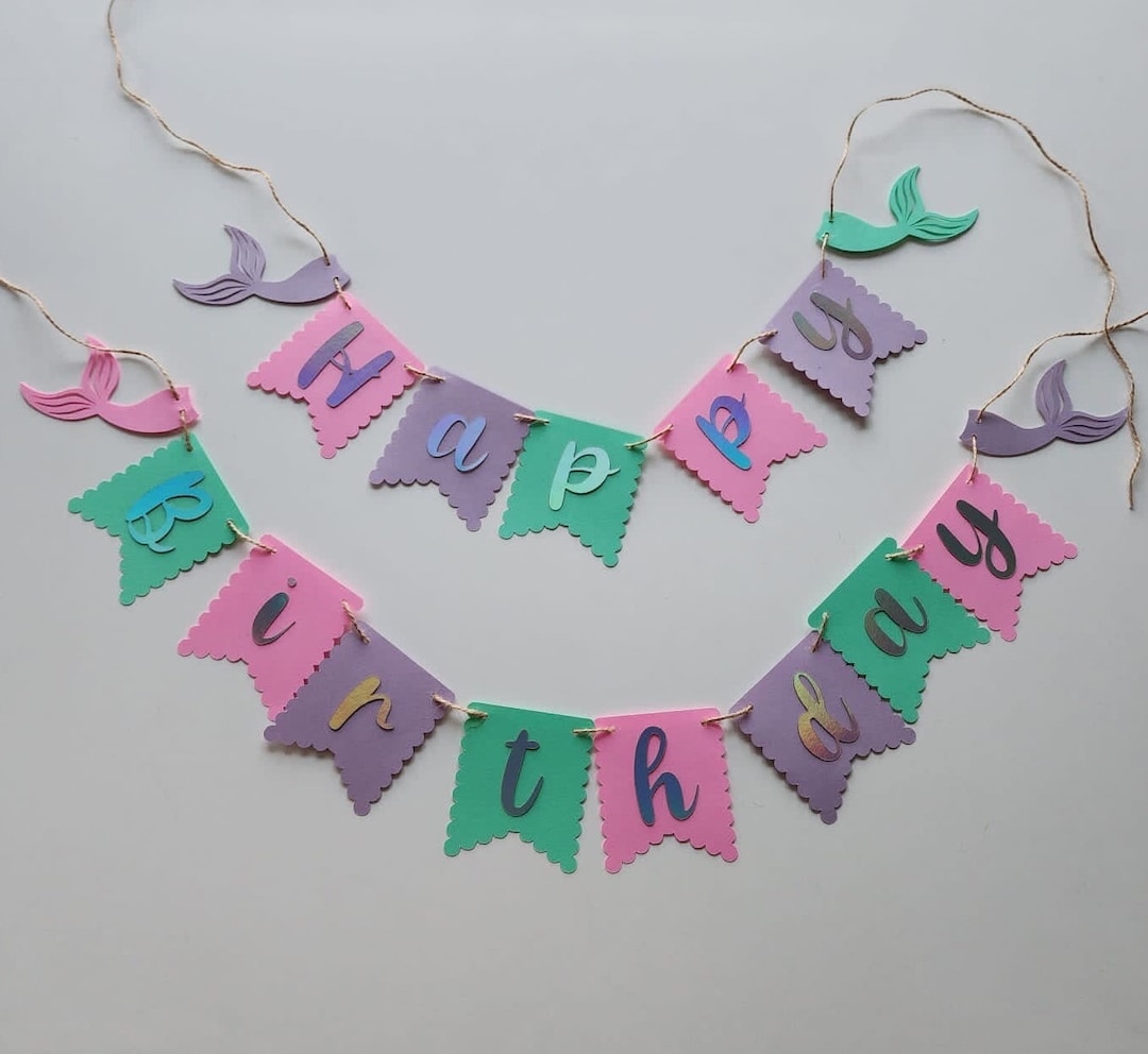 Mermaid Banner, Mermaid Birthday Banner, Under the Sea Banner, Under ...