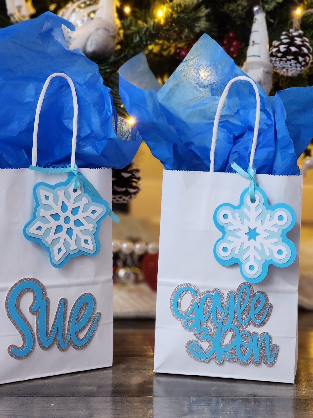 Snowflake Goodie Bags, Personalized Snowflake Goodie Bags, Winter ...