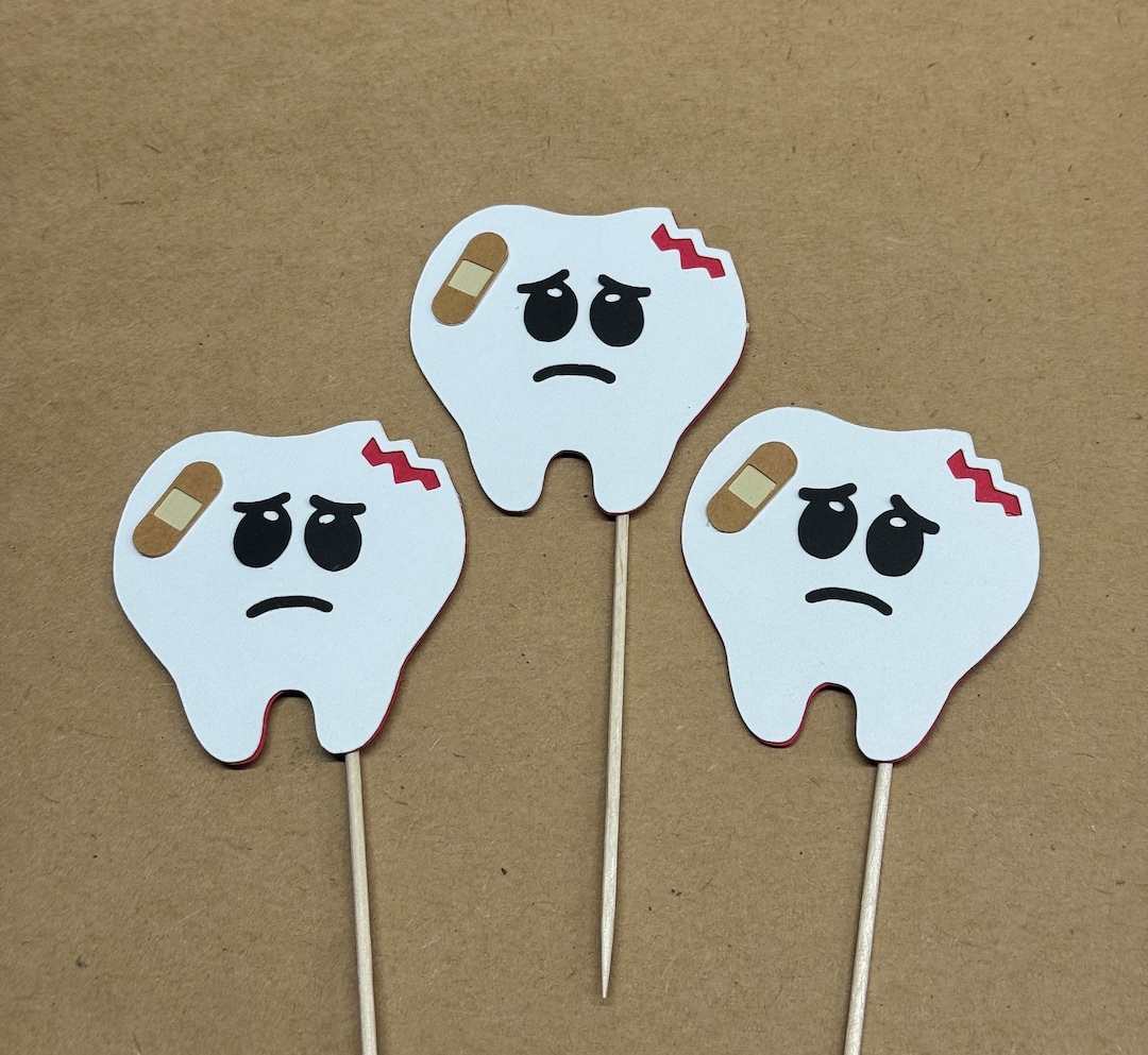 Tooth Cupcake Toppers, First Tooth Cupcake Toppers,dental Cupcake ...