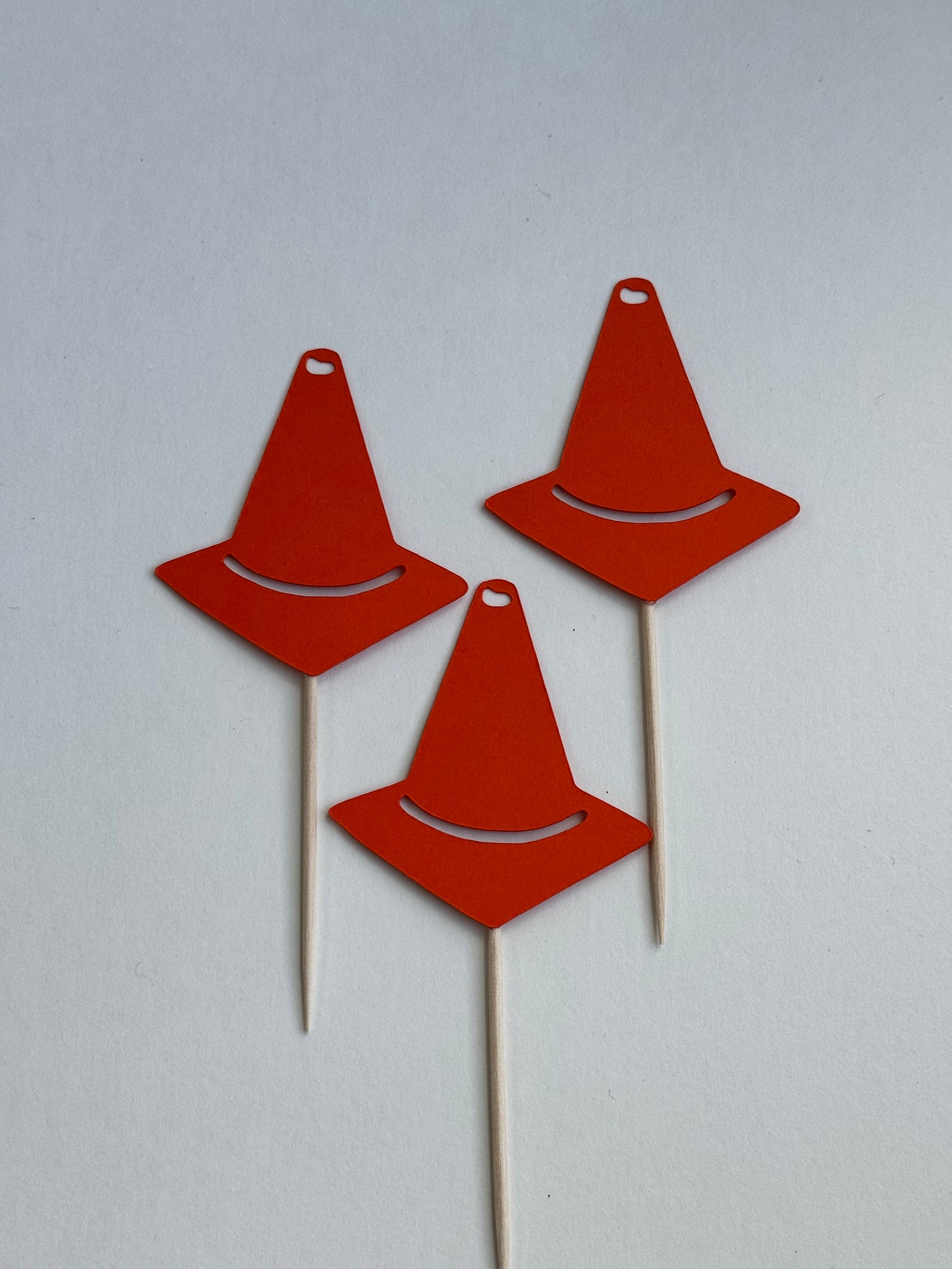 Safety Cone Cupcake Toppers: Construction Birthday Party, Set of 12 - Etsy