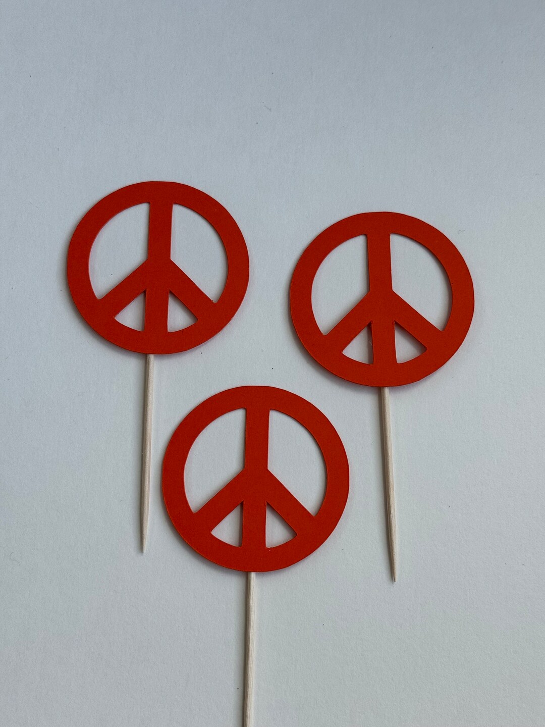 Peace Cupcake Toppers, Peace Sign Toppers, Groovy Cupcake Toppers, Two ...