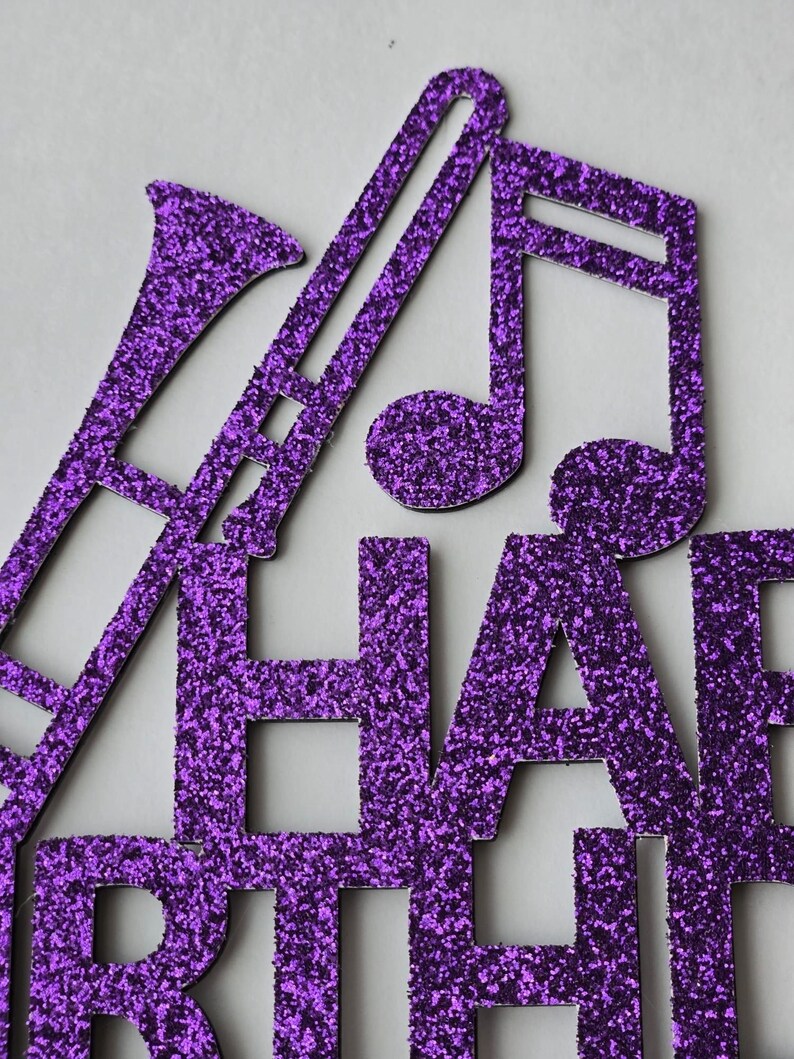 Trombone Birthday Cake Topper: Music Theme, Personalized - Etsy