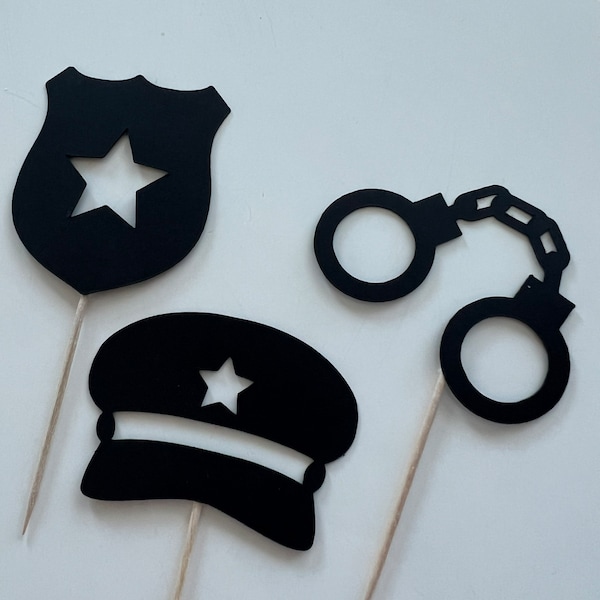 Police Fondant Cupcake Topper - Etsy