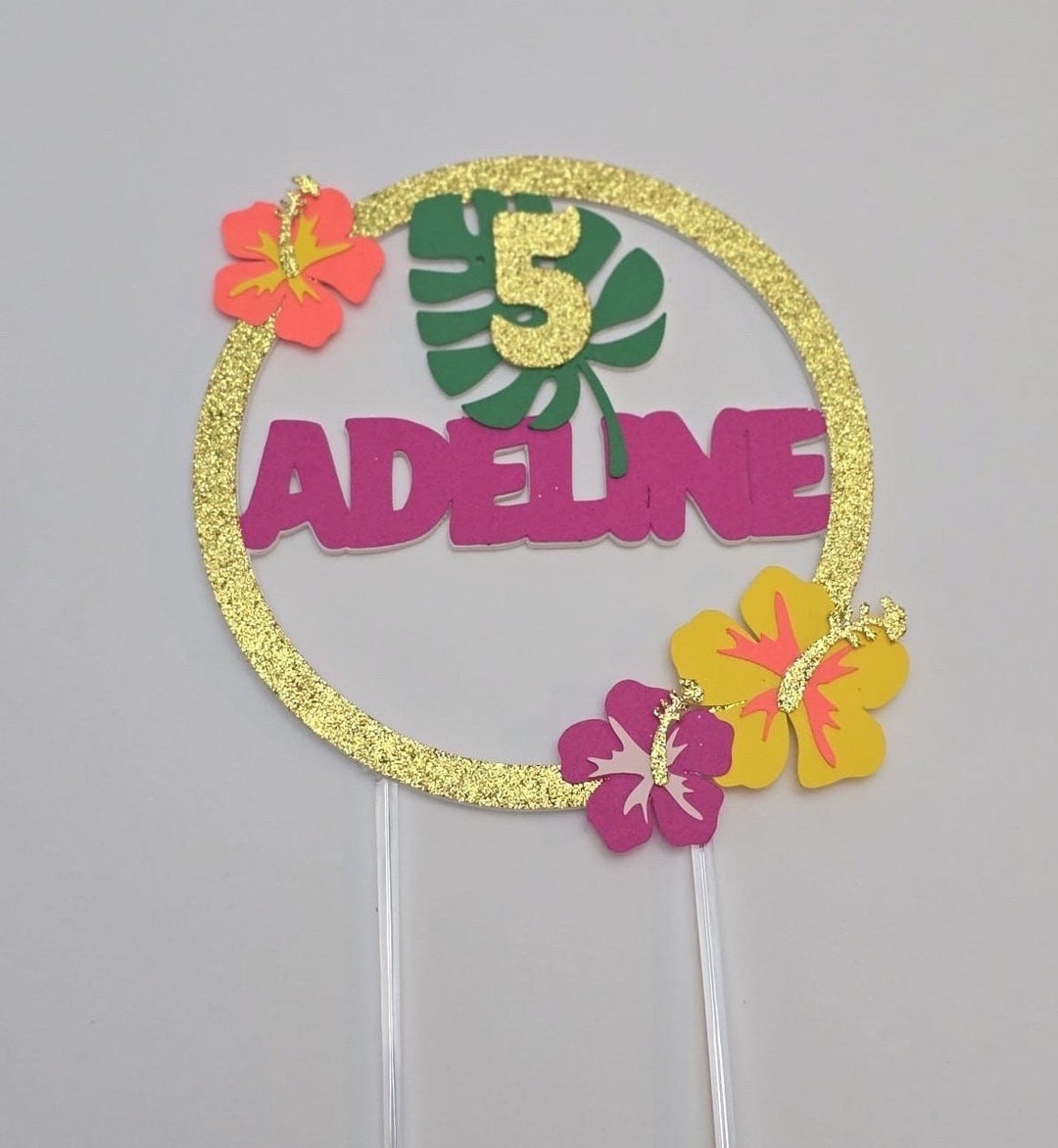 Hawaii Birthday Cake Topper, Hawaiian Birthday Cake Topper, Luau ...