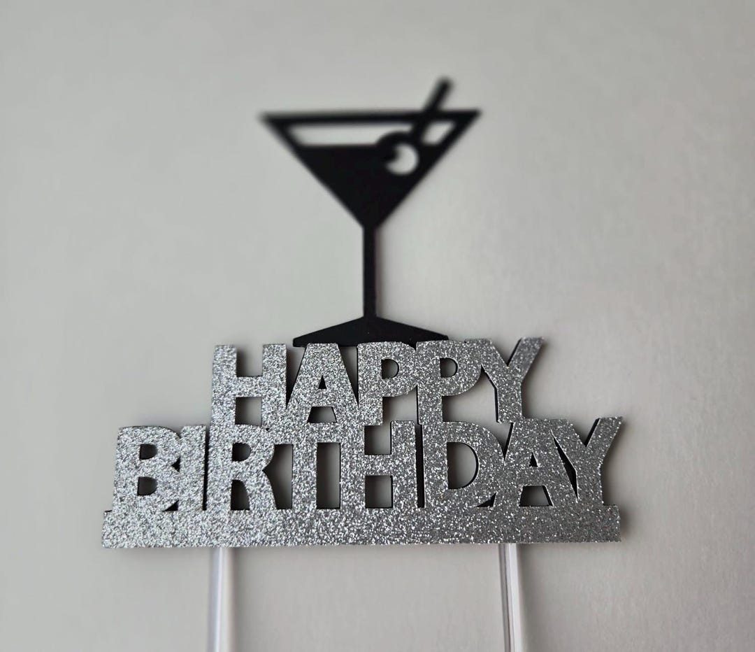 Martini Cake Topper, Martini Topper, Dirty Thirty Cake Topper, Martini ...