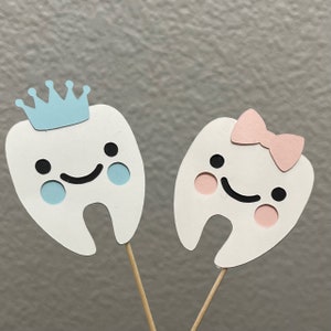 Tooth Cupcake Toppers, First Tooth Cupcake Toppers,dental Cupcake ...