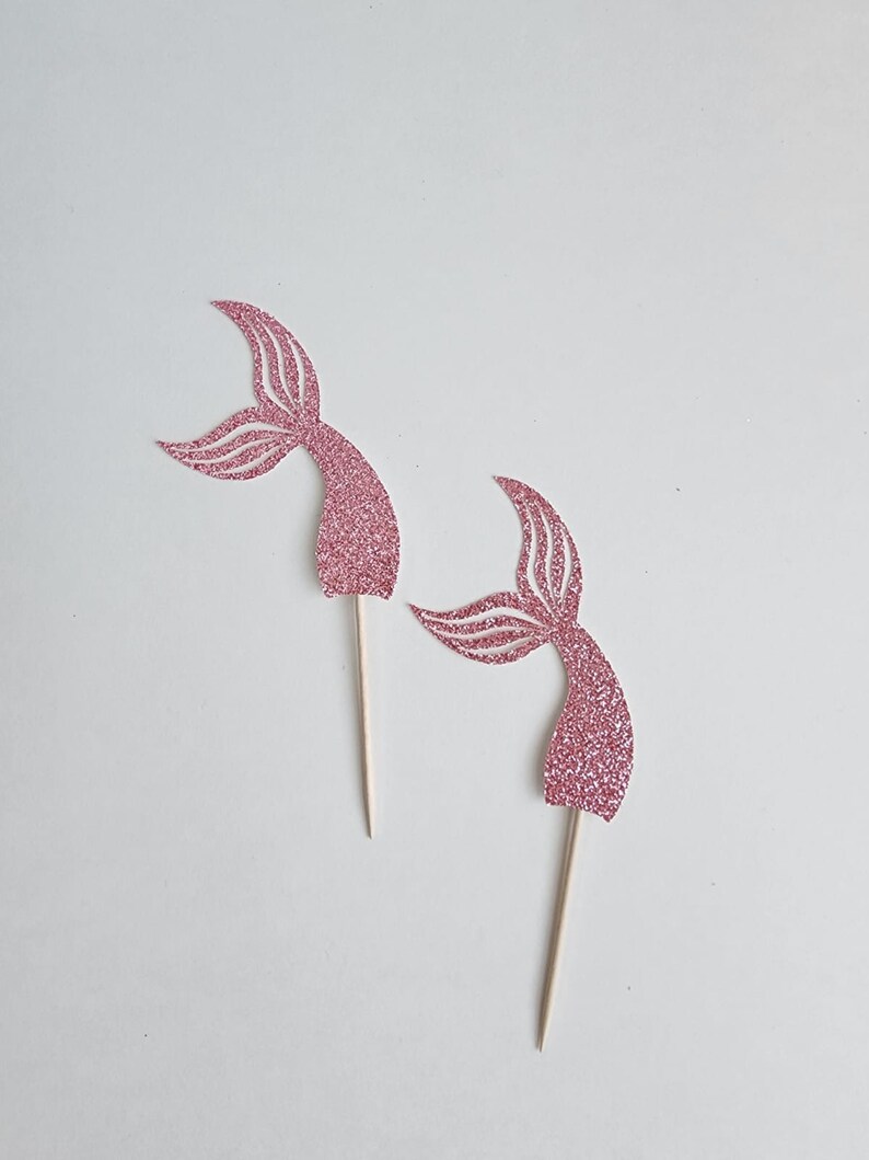 Mermaid Cupcake Toppers Mermaid Tail Toppers Mermaid - Etsy