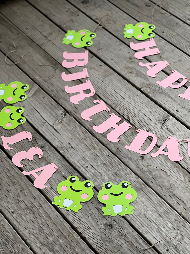 Frog Banner Frog Birthday Banner Froggy Banner First - Etsy