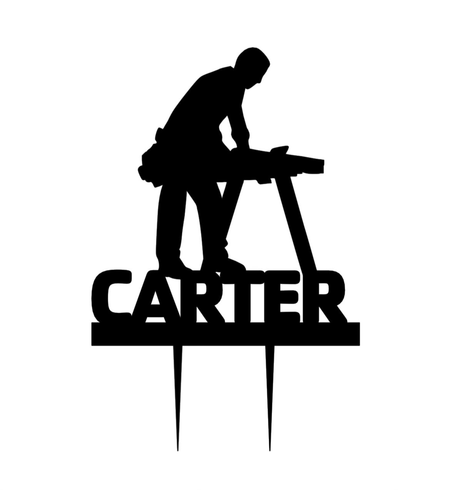 Carpenter Cake Topper Carpenter Birthday Cake Topper Wood - Etsy