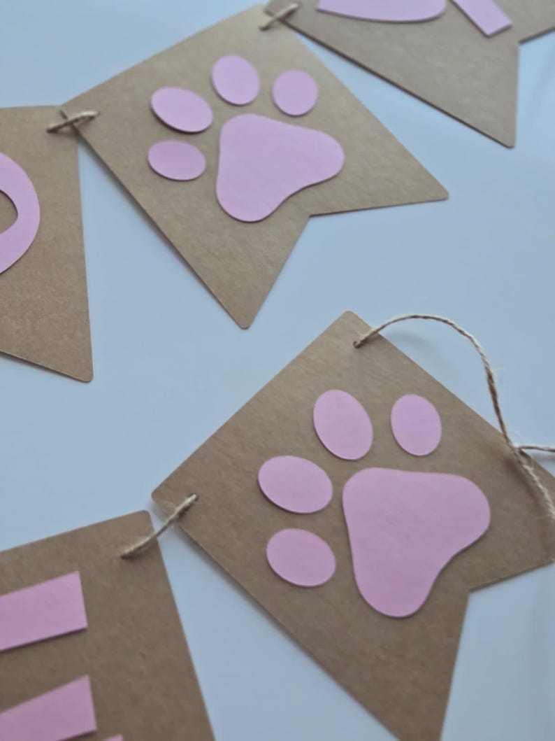 Paw Print Birthday Banner - Etsy